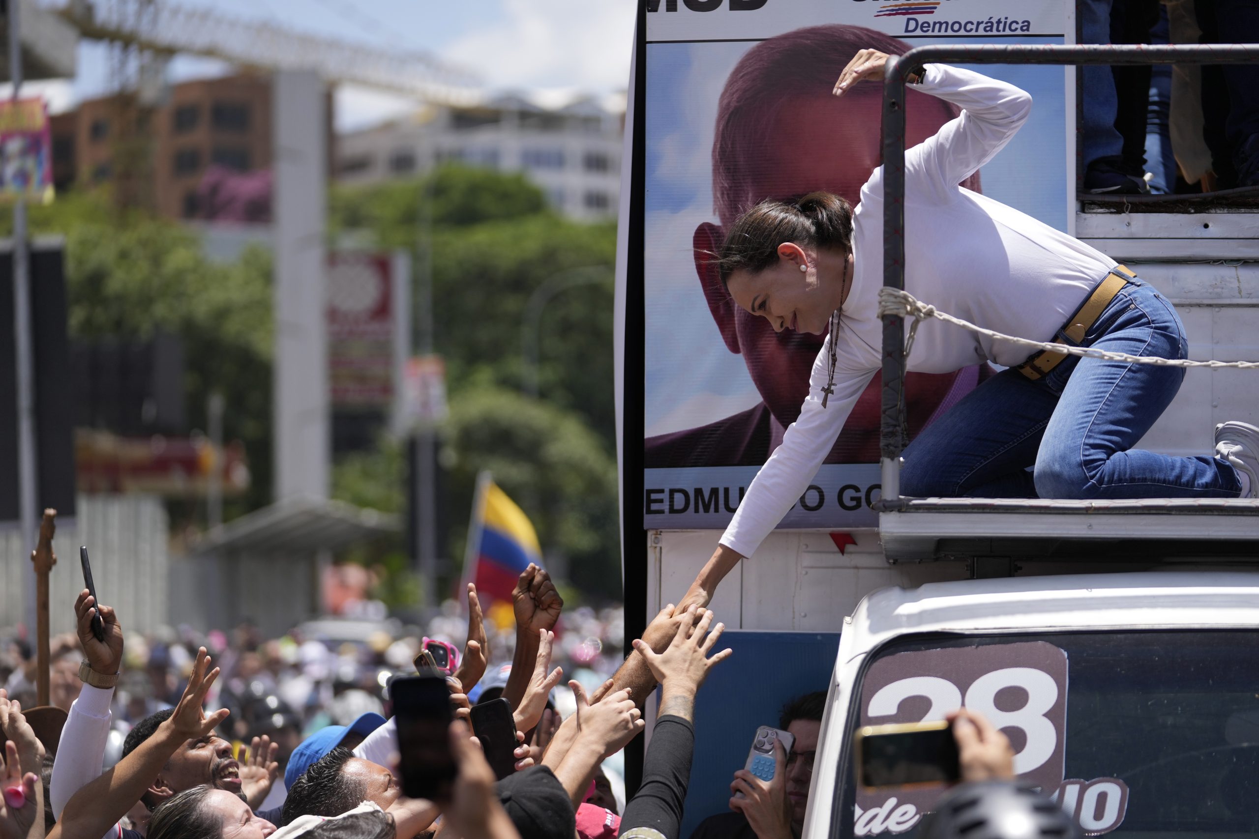 Opposition leader joins rally calling for Venezuela presidential ...
