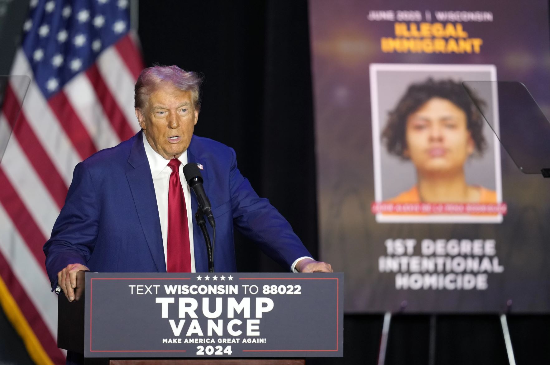 Trump lays into Harris on immigration during a rally in Wisconsin ...