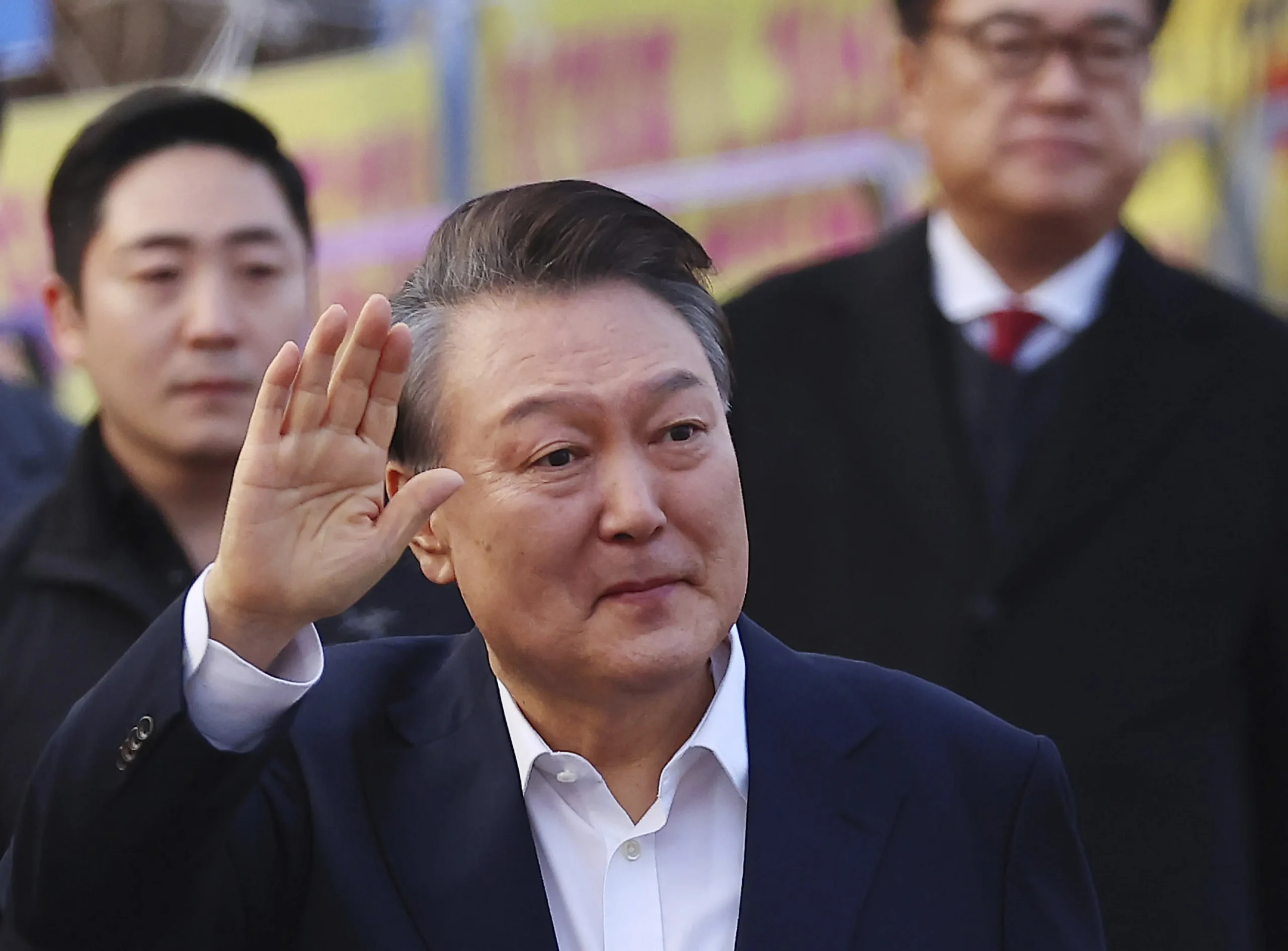Ousted South Korean President Yoon embraces supporters as he leaves ...