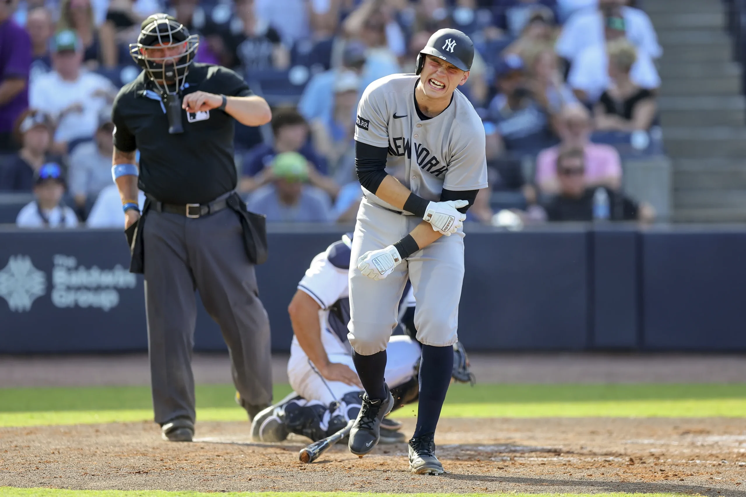 X-ray negative after Yankees’ Ben Rice hit on left elbow by pitch – Africa News | News.net