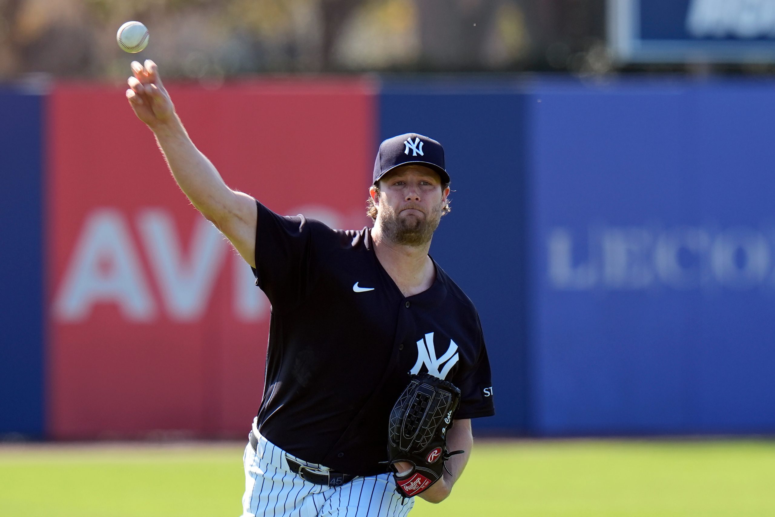 Yankees’ Gerrit Cole throws 1st bullpen of spring training as he works ...