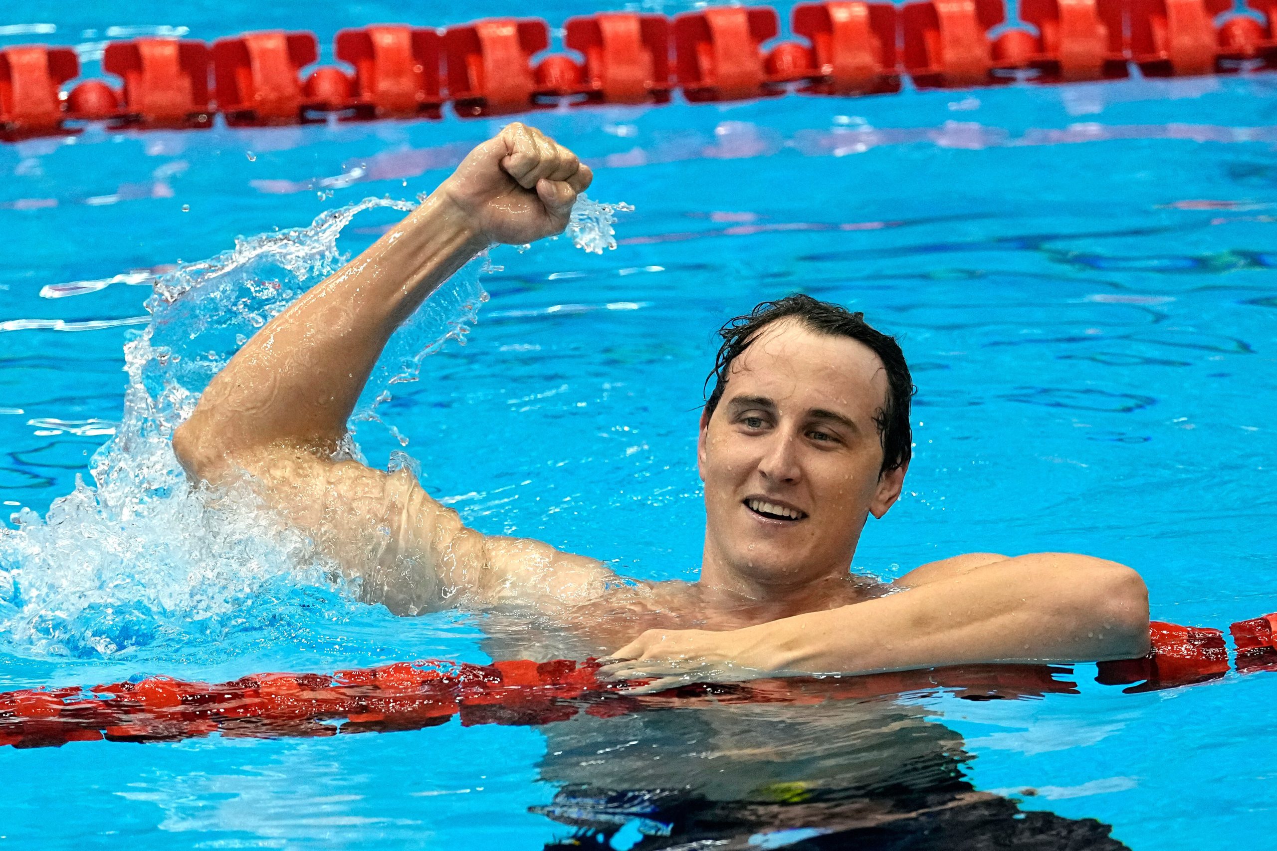 Olympic champion swimmer Cameron McEvoy breaks the 50-meter freestyle ...